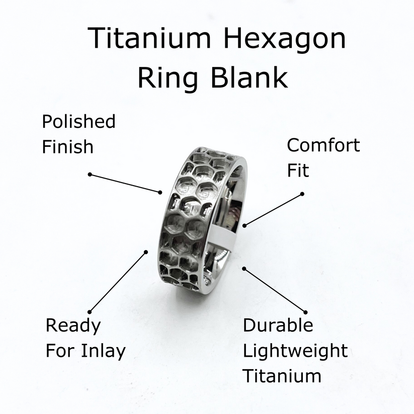 Titanium Hexagon Ring Blank | Ring Blanks | Ring Blanks for Inlay ...